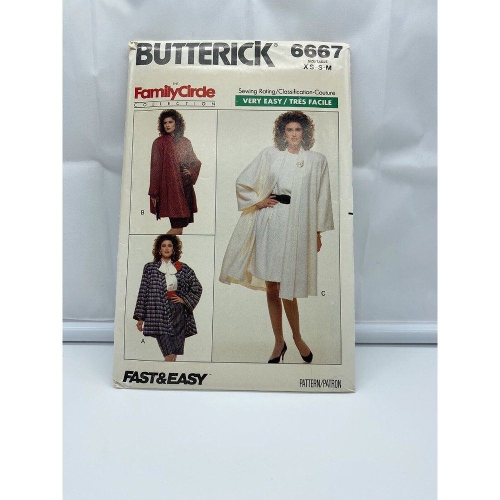 Butterick Sewing Pattern 6667 Misses Size Xs S M Peti… - Gem